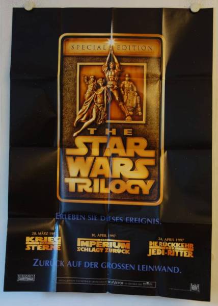 Star Wars Trilogy german re-release double-panel movie poster