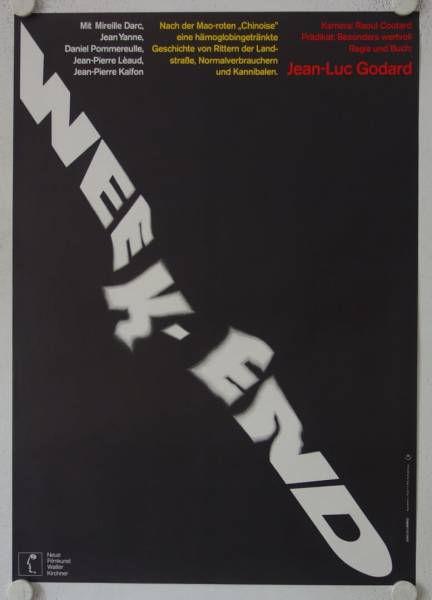 Week-end original release german movie poster