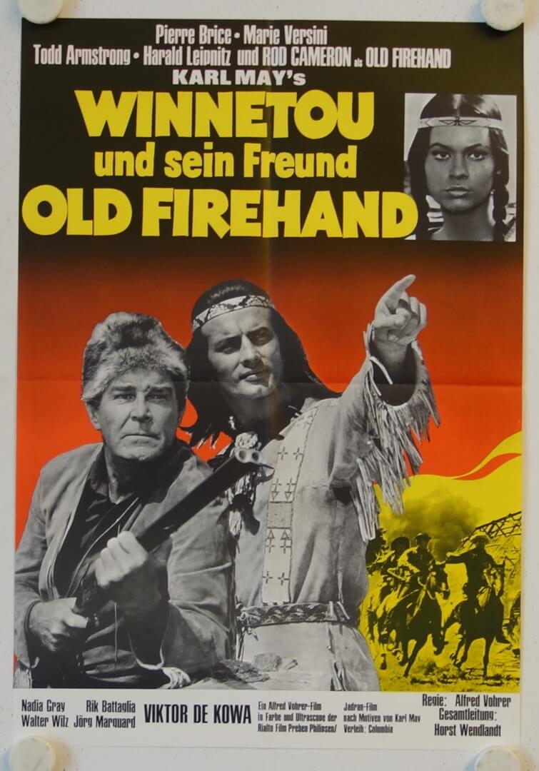 Old Firehand re-release german halfsheet movie poster